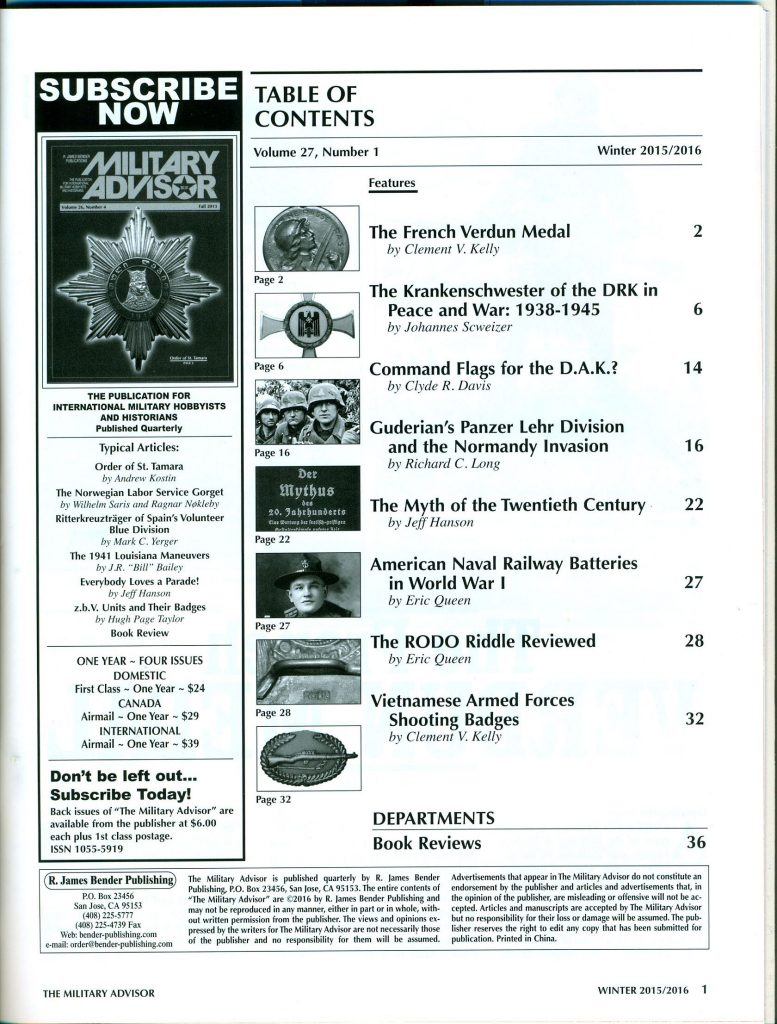 Newsletter, May 19 2016 No. 196 - AD Royster Militaria